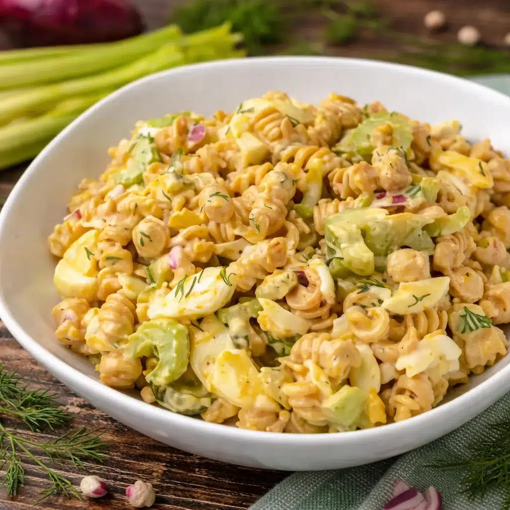 Deviled Egg Chickpea Pasta Salad That's Perfect for Any Gatherings